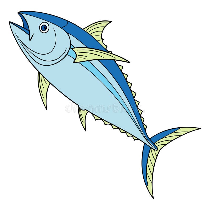 Fish Vector Art Logo Seafood Blue Color Stock Illustration ...