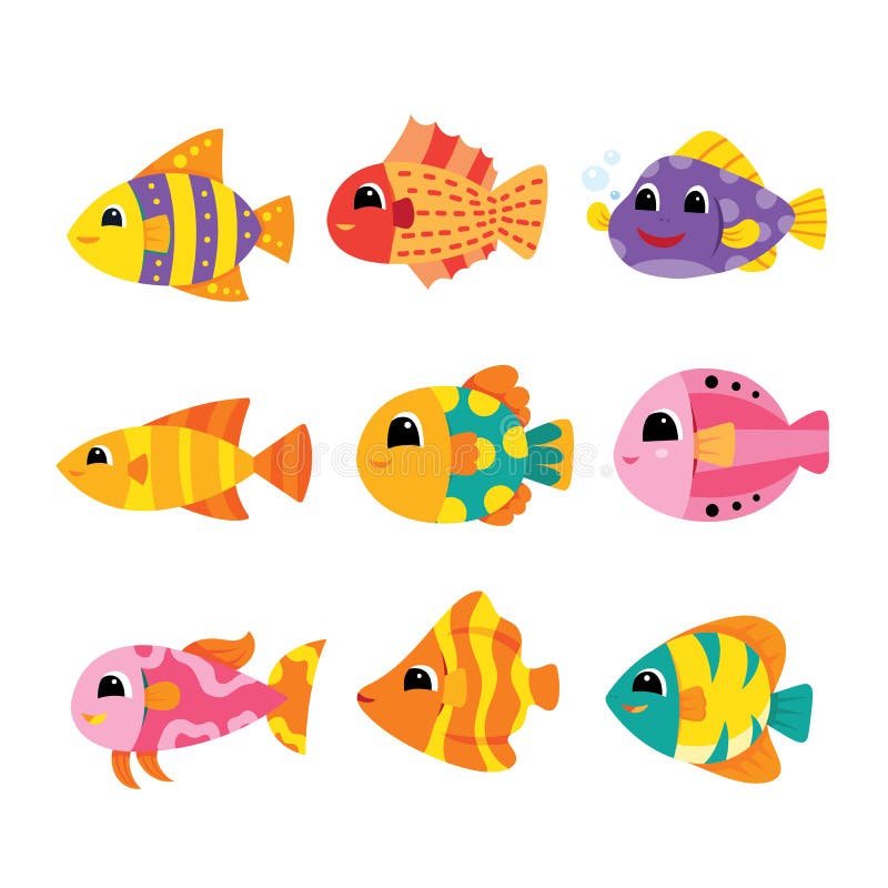 Fish Vector Collection Design Stock Vector - Illustration of collection ...