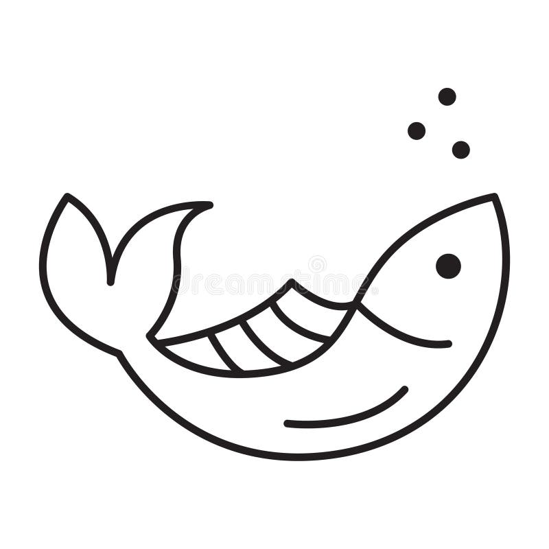 Fish Vector Icon Design. Fish Flat Icon Stock Vector - Illustration of ...