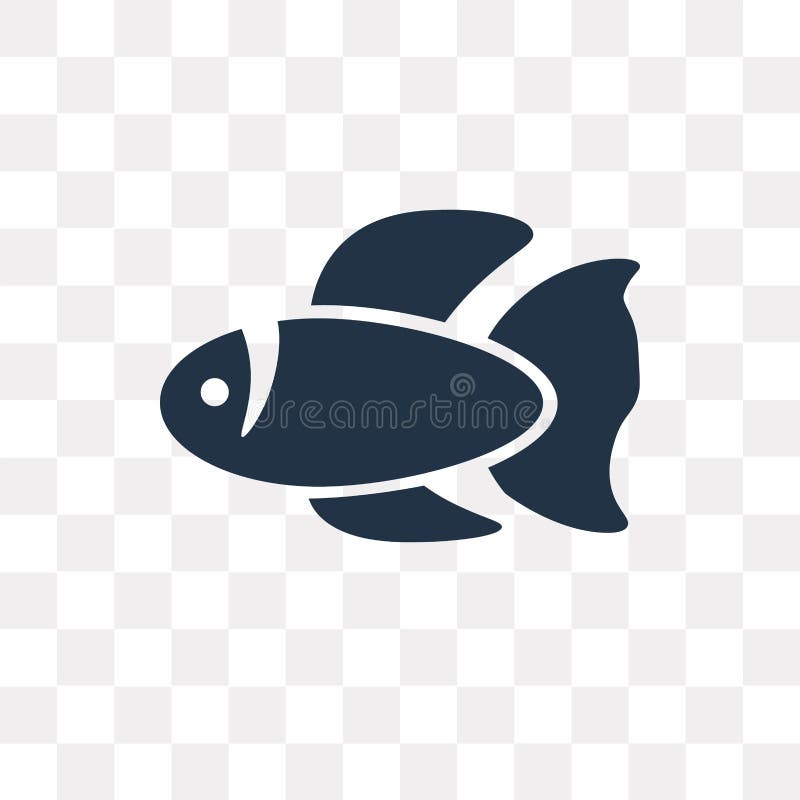 Fish Vector Icon Isolated on Transparent Background, Fish Trans Stock ...