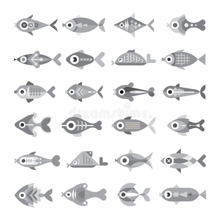 Grayscale Fish Stock Illustrations – 244 Grayscale Fish Stock ...