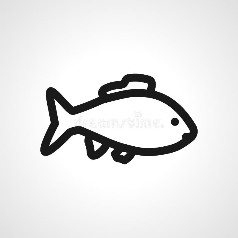 Fish Line Icon. Fish Linear Outline Icon Stock Illustration ...