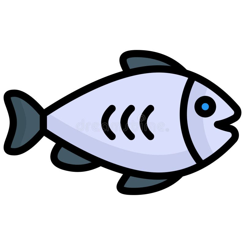Fish Vector Outline Colored Icon. Modern Colored Outline Symbols ...