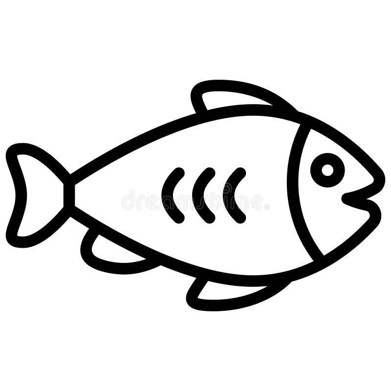 Fish Vector Outline Icon. Modern Thin Line Symbols. Collection of ...