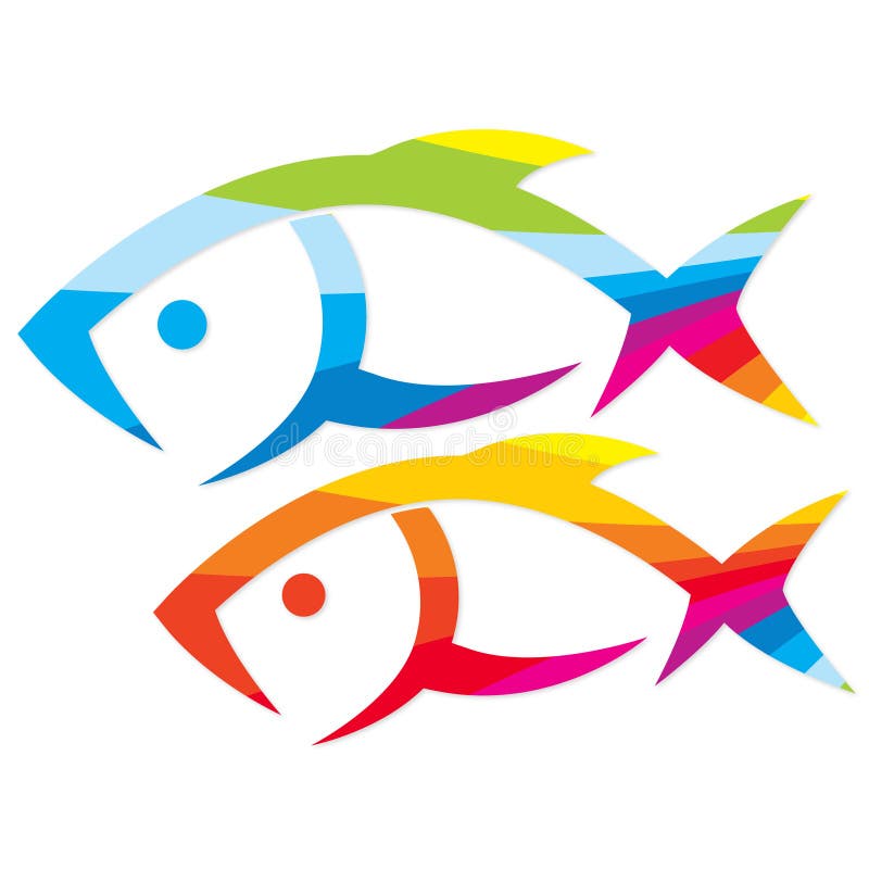 Two fish vector stock vector. Illustration of water, modern - 55914452