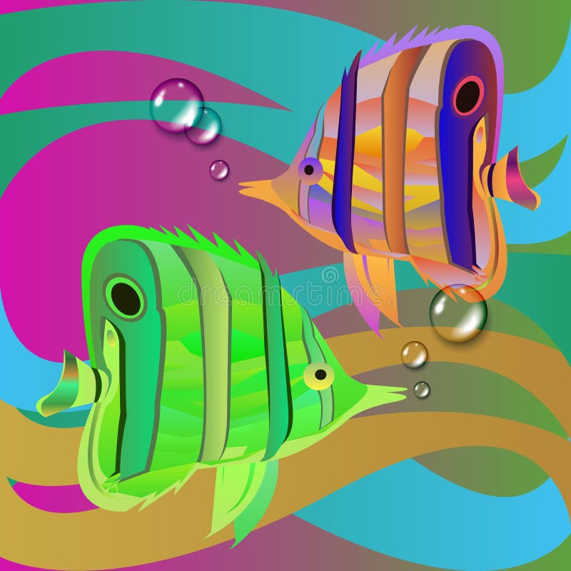 Fish Vector Underwater Sea Ocean Illustration Marine Stock Vector ...