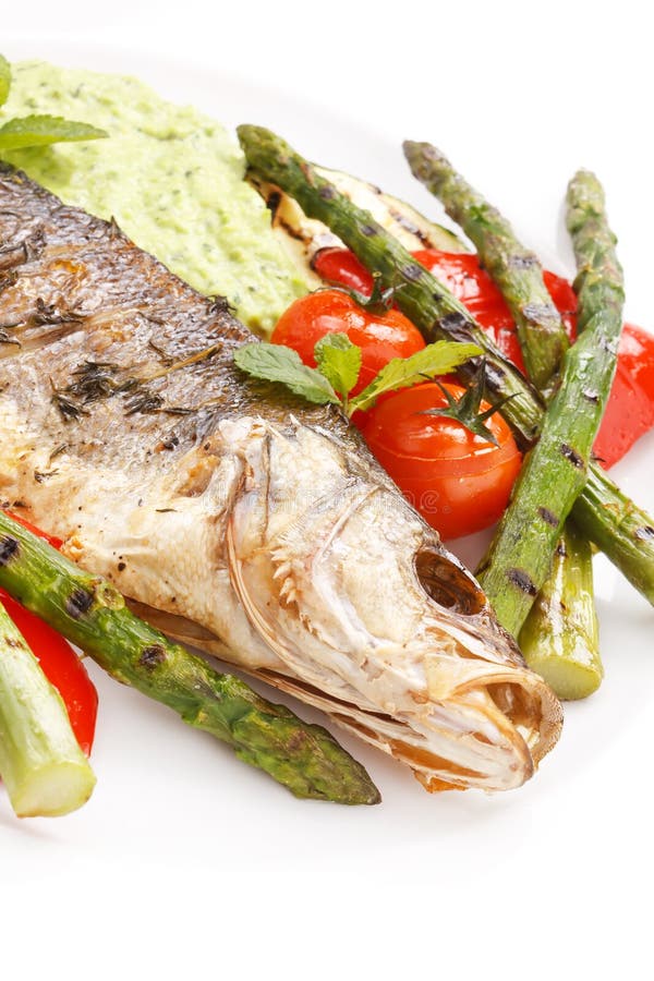 Fish with vegetables stock photo. Image of cherry, dinner - 17394524