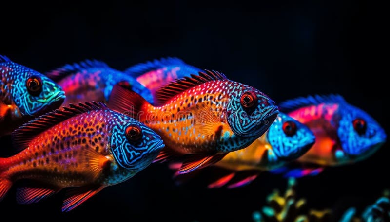 Fish in a Vibrant Reef Showcase Natural Beauty Underwater Generated by ...