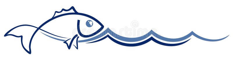 Fish with wave. stock vector. Illustration of vector - 135118493