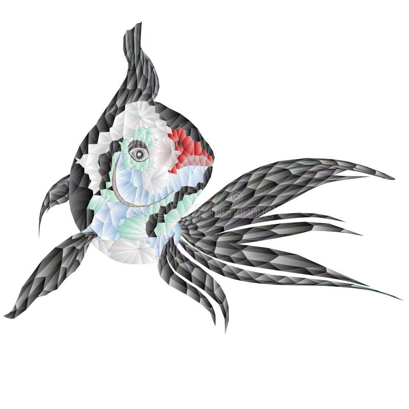 Fish White Koi Carp Two Polygons Vector Illustration Hand Draw Stock ...