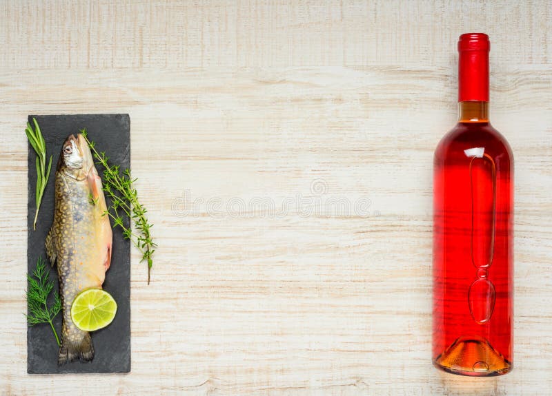 Fish and Wine with Copy Space Stock Photo - Image of copyspace, wine ...