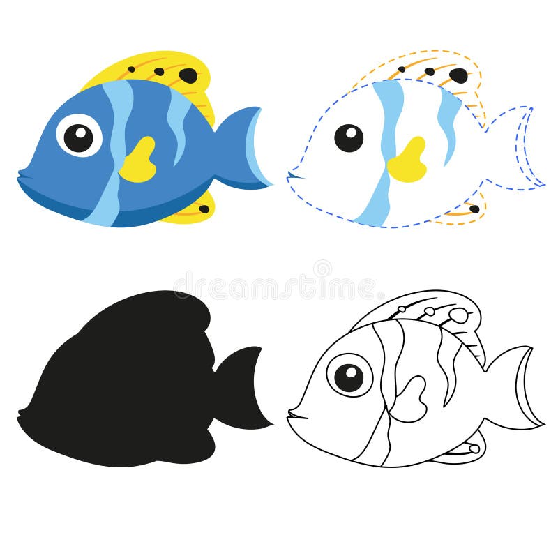 Fish Worksheet Vector Design Stock Illustration - Illustration of game ...