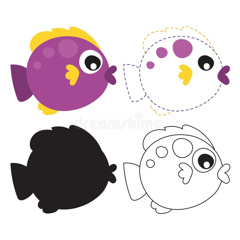 Fish Worksheet Vector Design Stock Vector - Illustration of nature ...