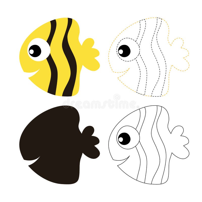 Fish Worksheet Vector Design for Kid Stock Vector - Illustration of ...