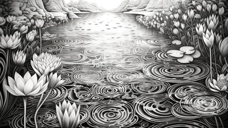 Fish zentangle water stock illustration. Illustration of design - 372405091