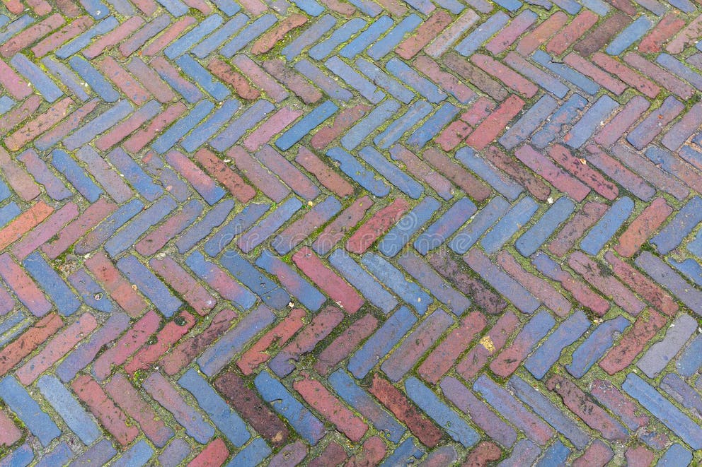 Fishbone Bricks Pavement stock photo. Image of netherlands - 281096552