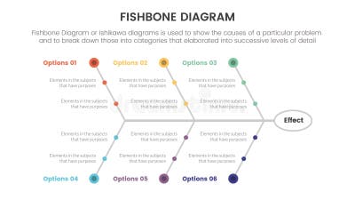 Fishbone Diagram Fish Shaped Infographic with Small Circle Dot ...