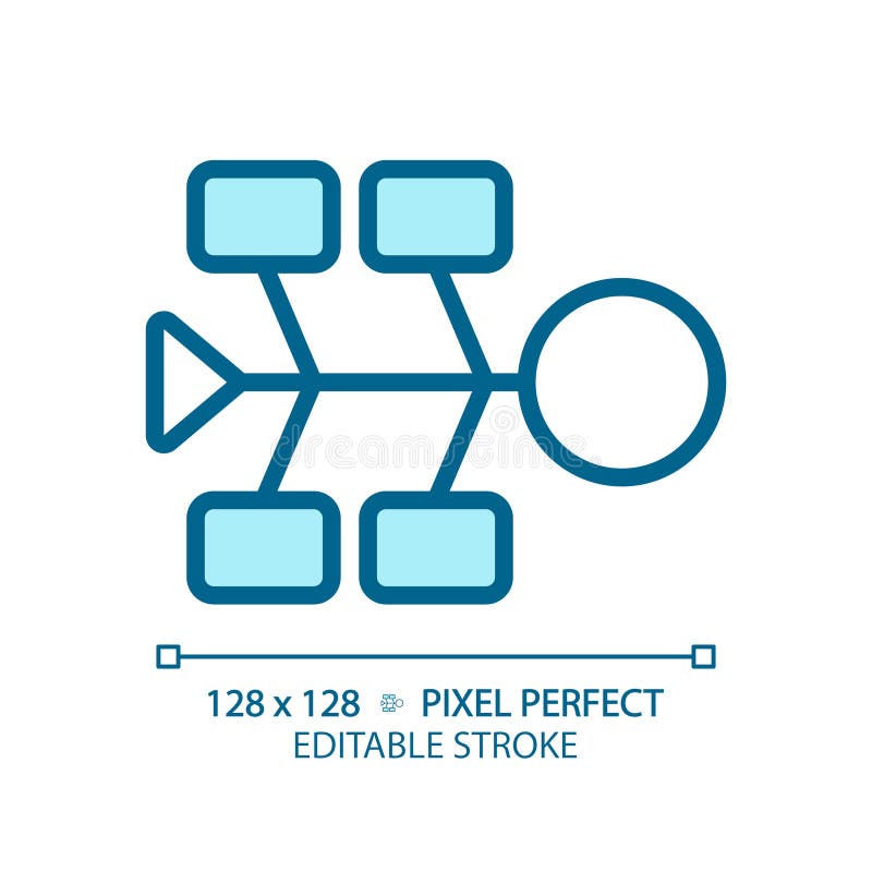 Fishbone Diagram Light Blue Icon Stock Vector - Illustration of layout ...