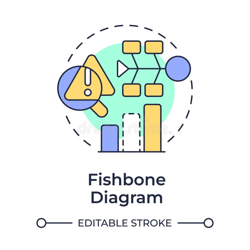 Fishbone Diagram Multi Color Concept Icon Stock Vector - Illustration ...