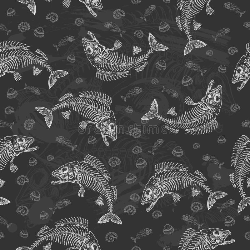 Fishbone drawing stock vector. Illustration of dark, angry - 79188316