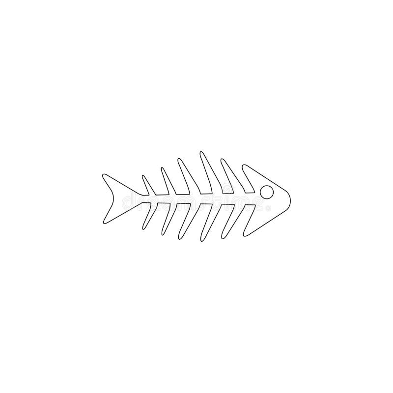 Fishbone line icon. stock vector. Illustration of flat - 100291315