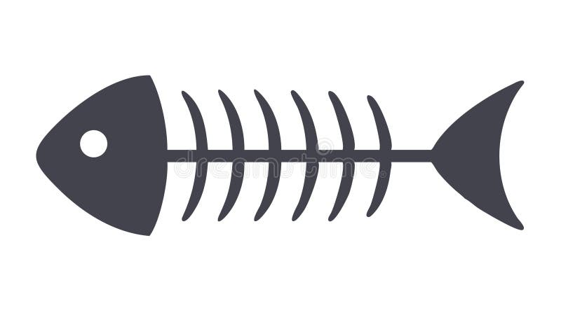 Fishbone Icon, Representing Fish Skeleton or Leftovers, Vector Design ...