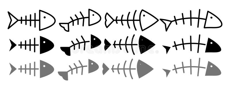Fishbone icon vector stock vector. Illustration of symbol - 348095295