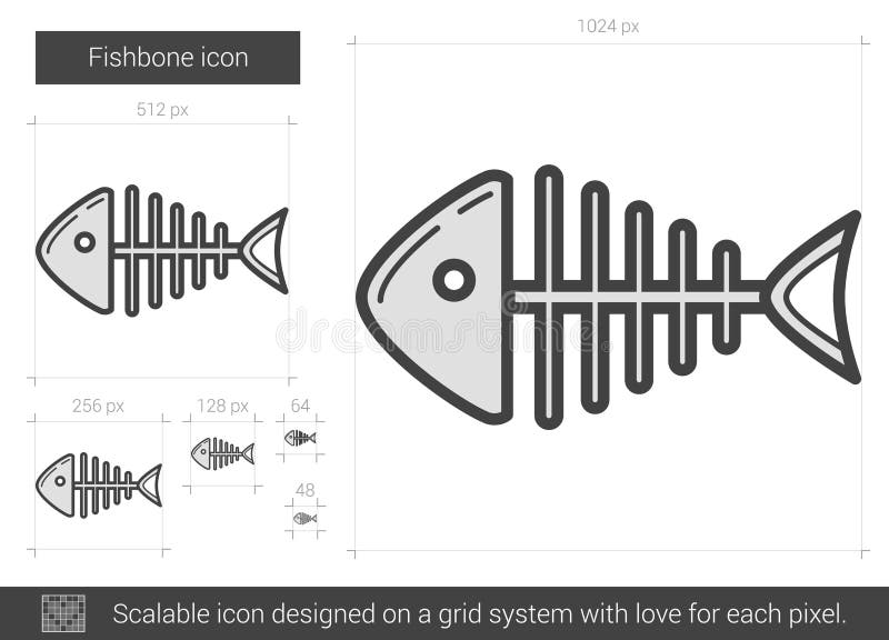 Fishbone Line Diagram Template. Stock Vector - Illustration of info ...