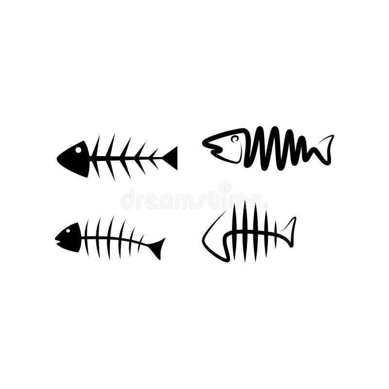 Fishbone logo stock illustration. Illustration of food - 256401255