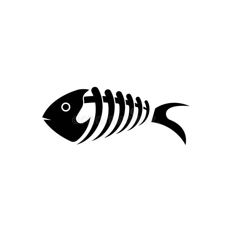 Fishbone logo vector stock vector. Illustration of white - 255772495