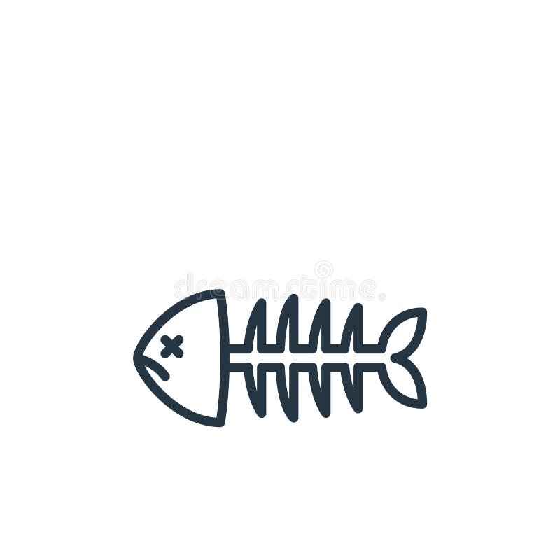 Fishbone Linear Icon. Modern Outline Fishbone Logo Concept on Wh Stock ...