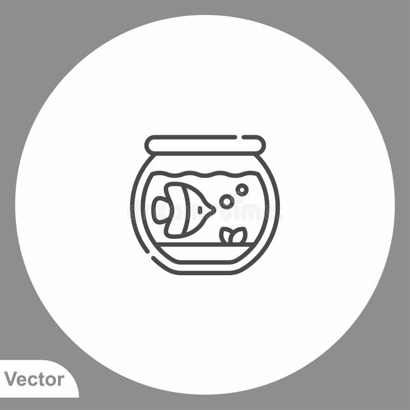 Fishbowl Vector Icon Sign Symbol Stock Vector - Illustration of concept ...