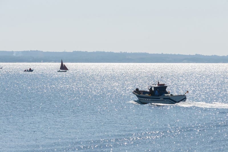 Fisher Boat in Action at Sea Stock Photo - Image of fishers, nautical ...