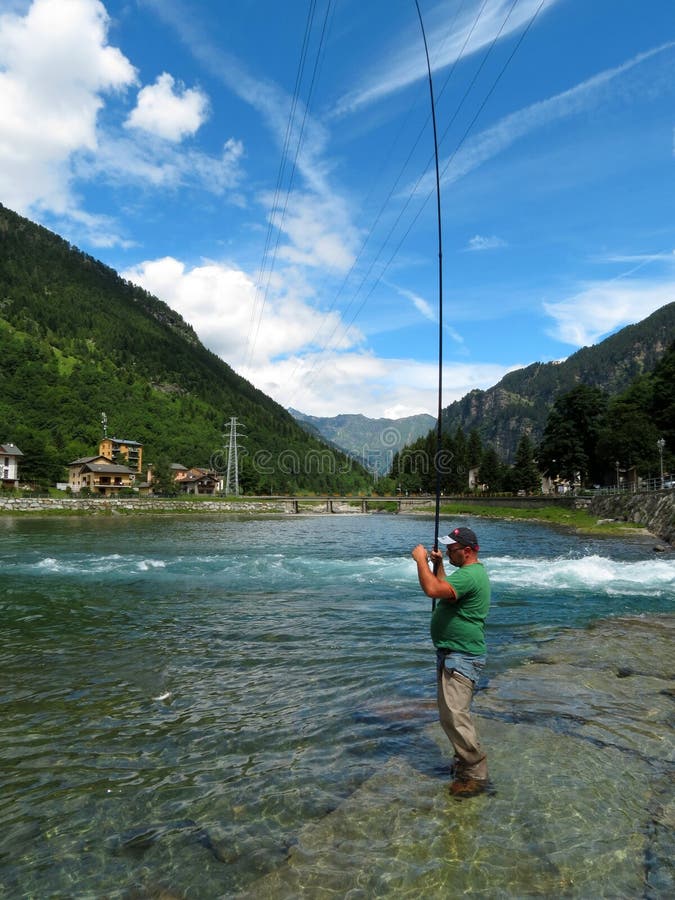 Fisher man on the river stock image. Image of male, outdoors - 42422043