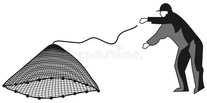 Fishing net stock vector. Illustration of cute, line - 33433993