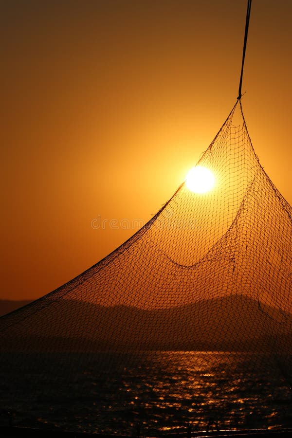 Fisher net stock image. Image of sunset, croatia, orange - 202384275