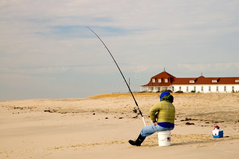 Fisherman on the Beach-1 stock image. Image of baited - 1726355