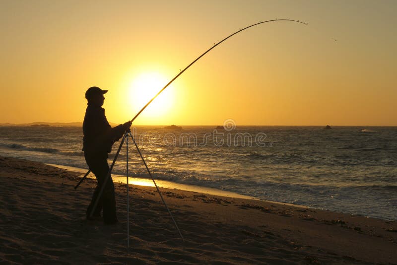 Fisherman and fish hooked stock image. Image of outline - 6146887
