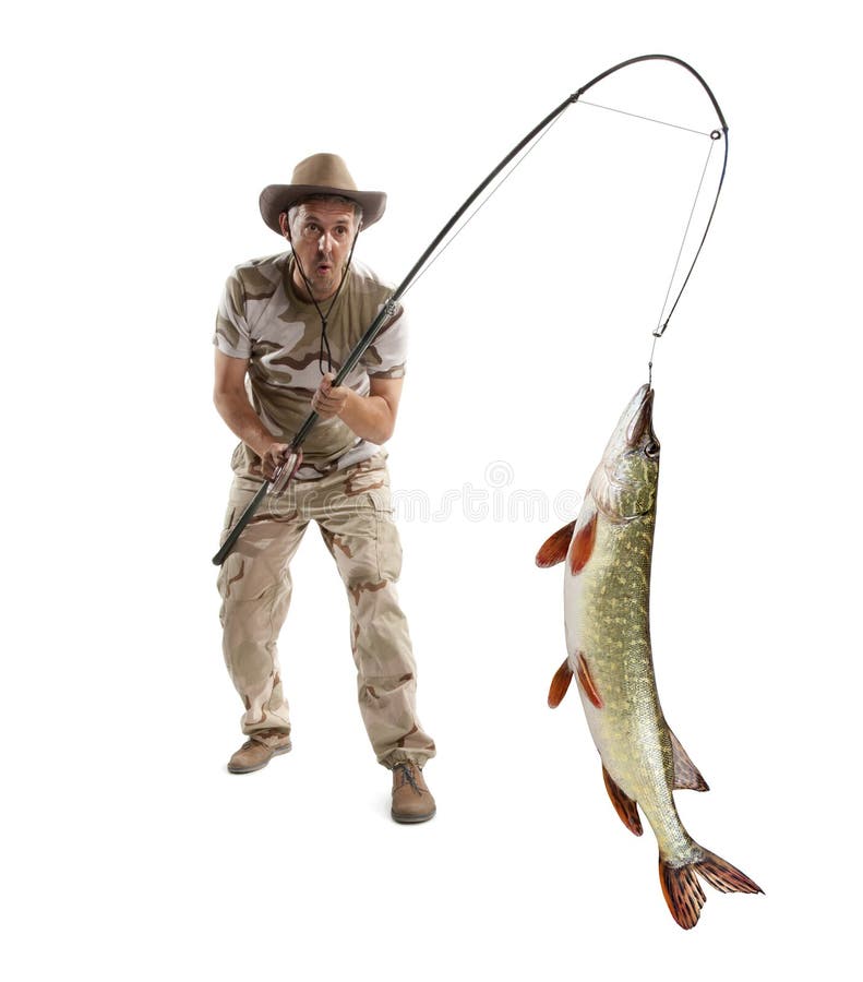 Fisherman with Big Fish - Pike Stock Image - Image of hunting, people ...
