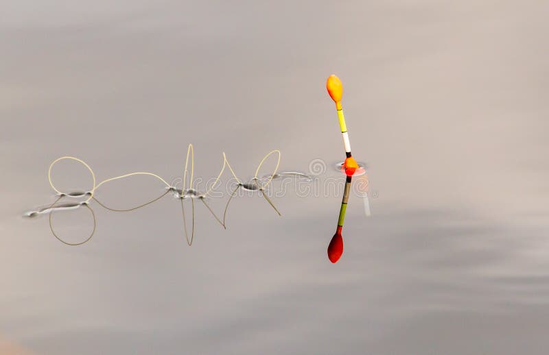 Fisherman Float on the Surface of the Water Stock Image - Image of lake ...