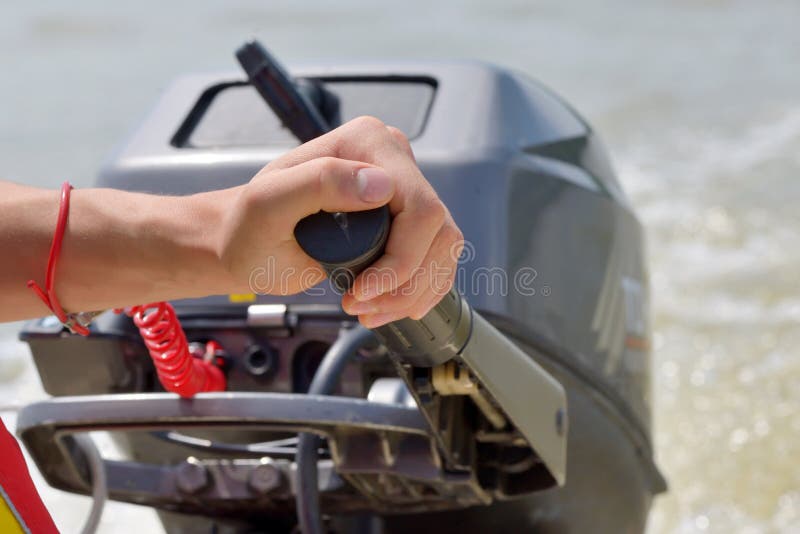 Fisherman Hand and Boat Engine Stock Image - Image of person, activity ...