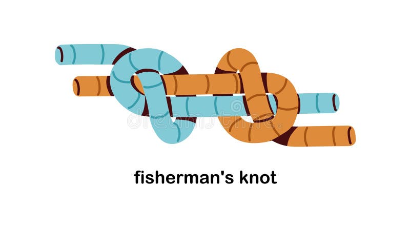 Fisherman Knot, Fishing Rope Tying. Binding Structure, Bend Stock ...
