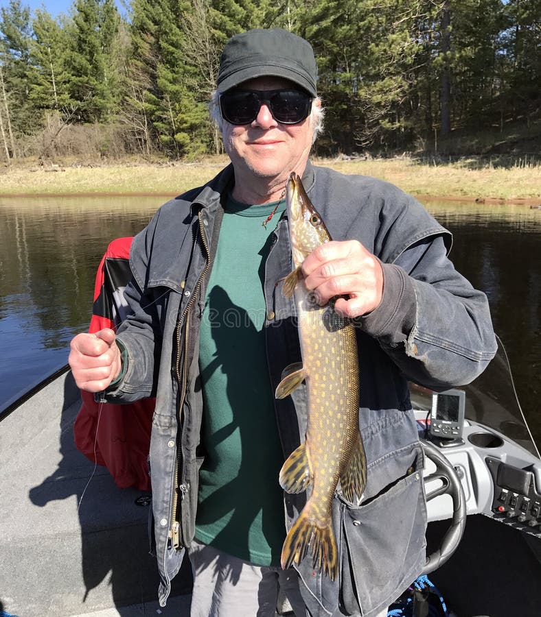 Fisherman Poses with a Northern Pike Stock Image - Image of northern ...