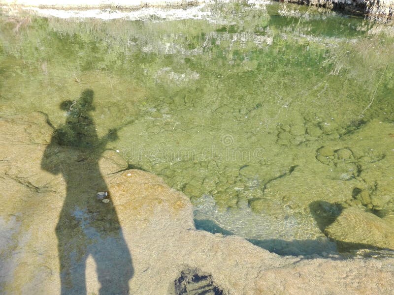 Fisherman Shadow on the River Stock Photo - Image of nature, person ...