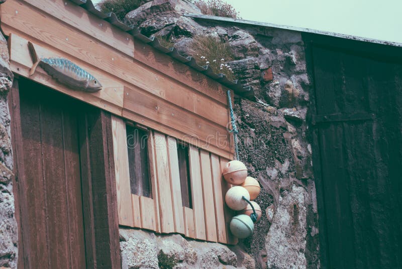 Fisherman Stone and Wood Hut Stock Image - Image of natural, england ...