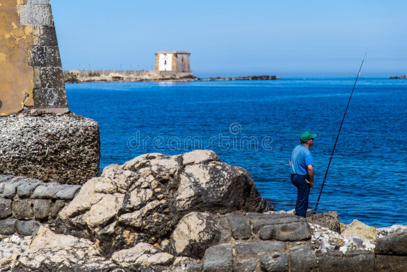 Fisherman at Work in Trapani Port Editorial Photo - Image of horizon ...