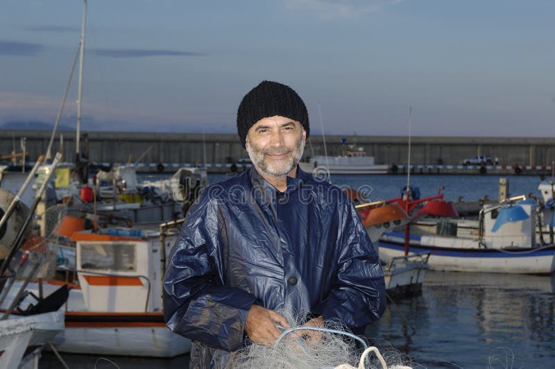 Fisherman Working in the Fishing Port Stock Image - Image of pattern ...