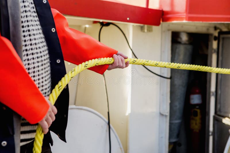 The Fisherman Works with the Rigging Stock Image - Image of rigging ...