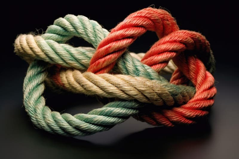 Fishermans Knot Joining Two Ropes Together Stock Image - Image of ...