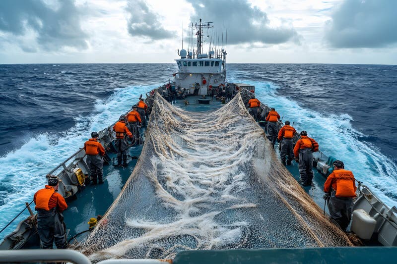 Fishing Boat Sea Ocean Vessel Maritime Activity Seafaring Generative Ai ...